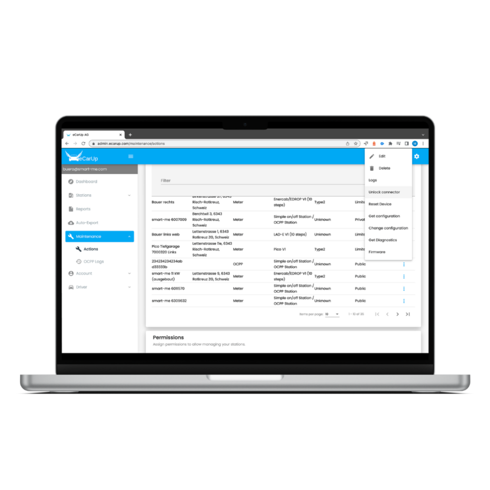 Free EV Charging Station Backend - eCarUp